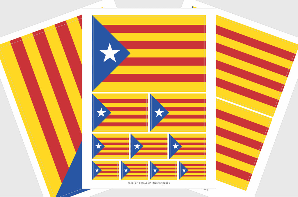 Catalonia Flag Sticker, Weatherproof Vinyl Catalan Flag Stickers ...