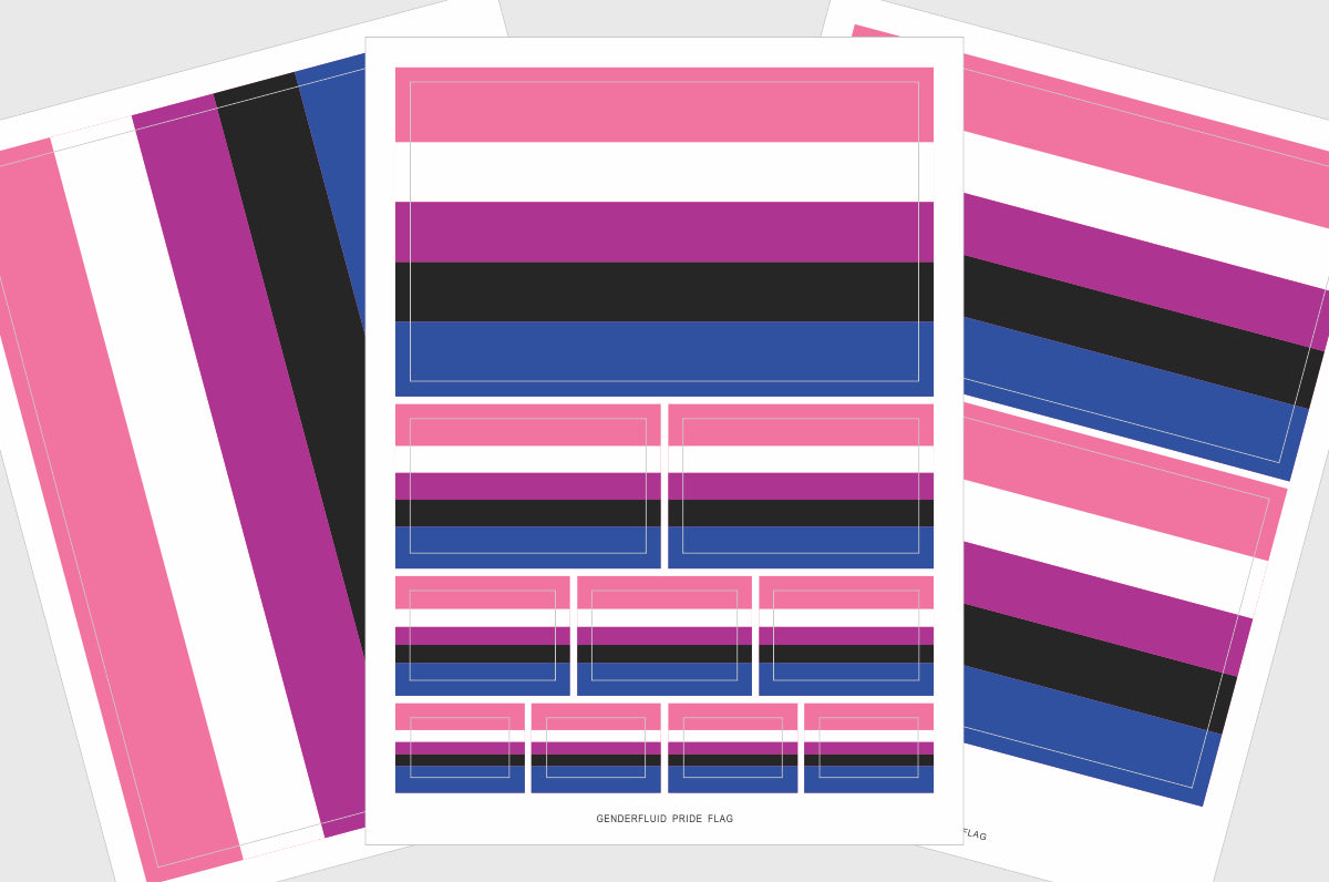 Genderfluid Flag Sticker, Weatherproof Vinyl Gender Fluid Flag Sticker ...