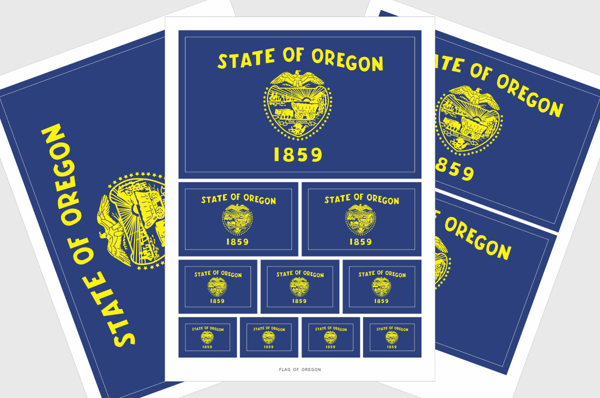 Oregon Flag Sticker, Weatherproof Vinyl Oregon Flag Stickers ...
