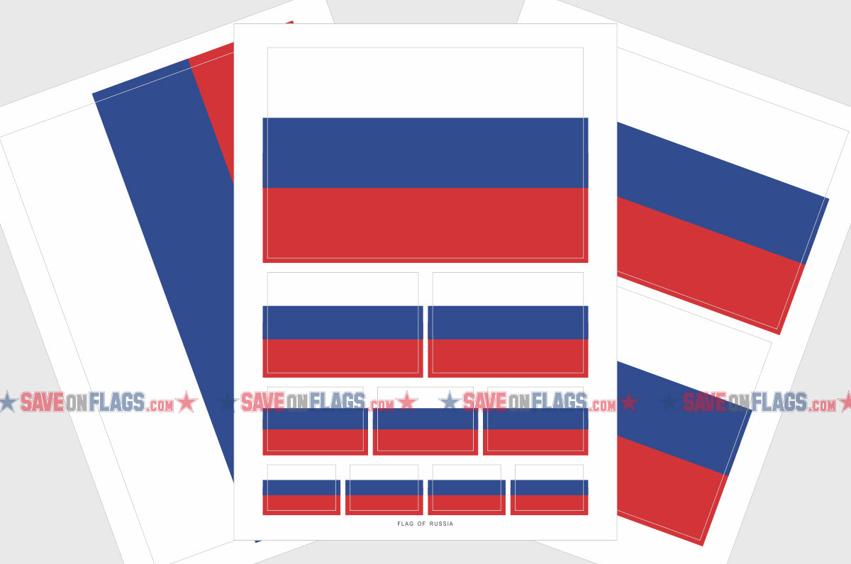 Russia Flag Sticker, Weatherproof Vinyl Russian Flag Stickers ...