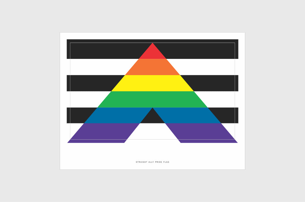 Straight Ally Flag Sticker, Weatherproof Vinyl Flag Stickers ...