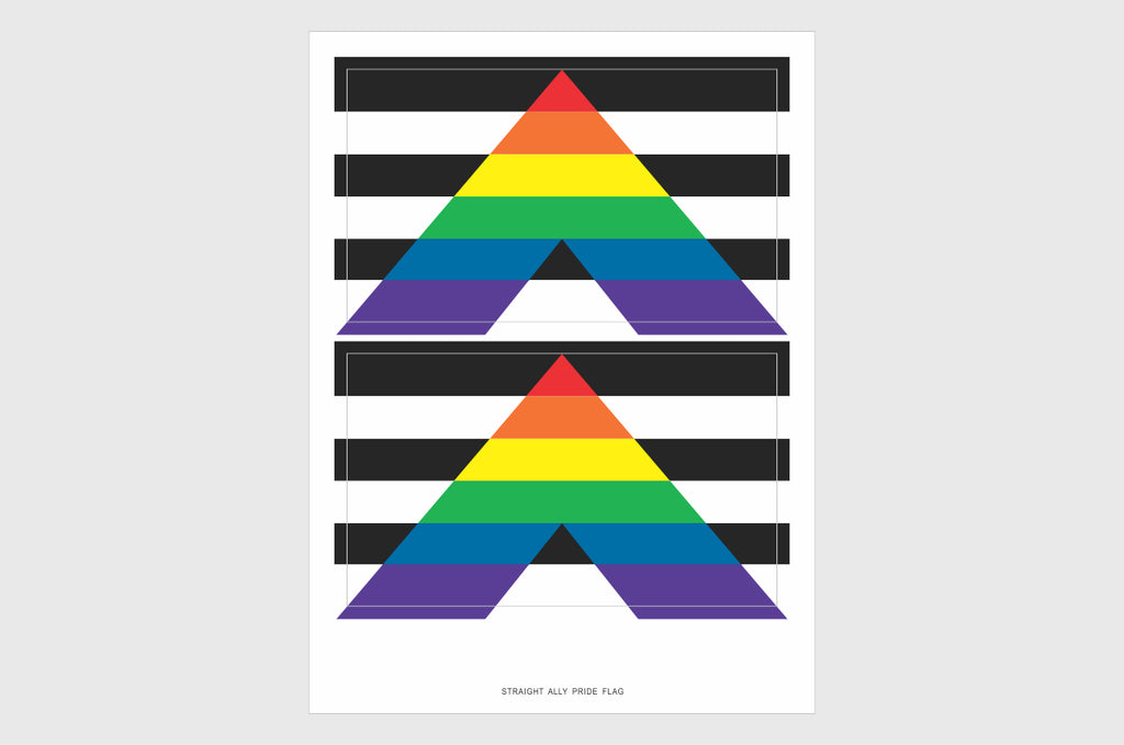 Straight Ally Flag Sticker, Weatherproof Vinyl Flag Stickers ...